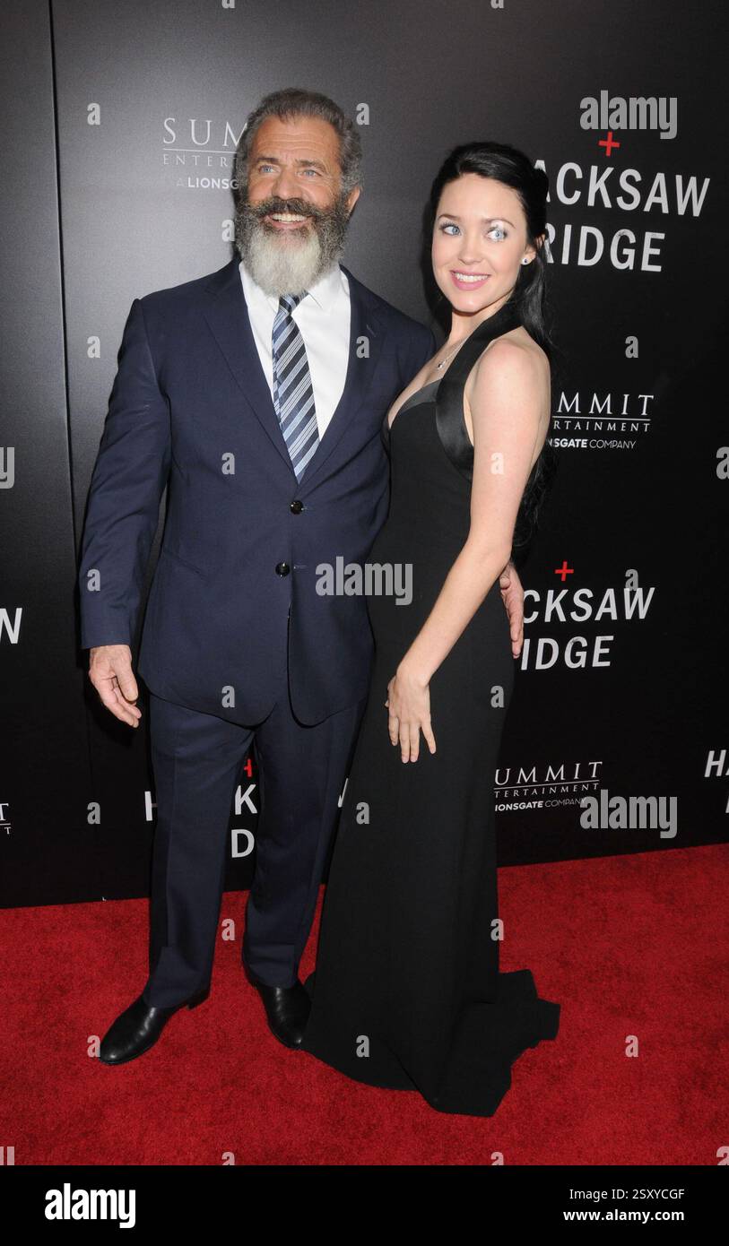 Mel Gibson, Rosalind Ross at the Hacksaw Ridge Premiere held at the The ...