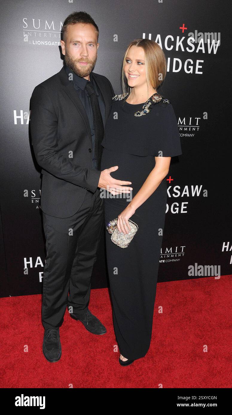 Mark Webber, Teresa Palmer at the Hacksaw Ridge Premiere held at the ...
