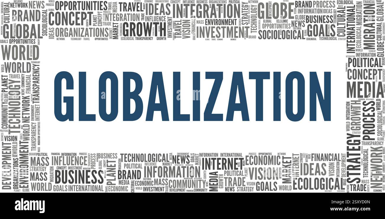 Globalization vector illustration word cloud isolated on a white ...
