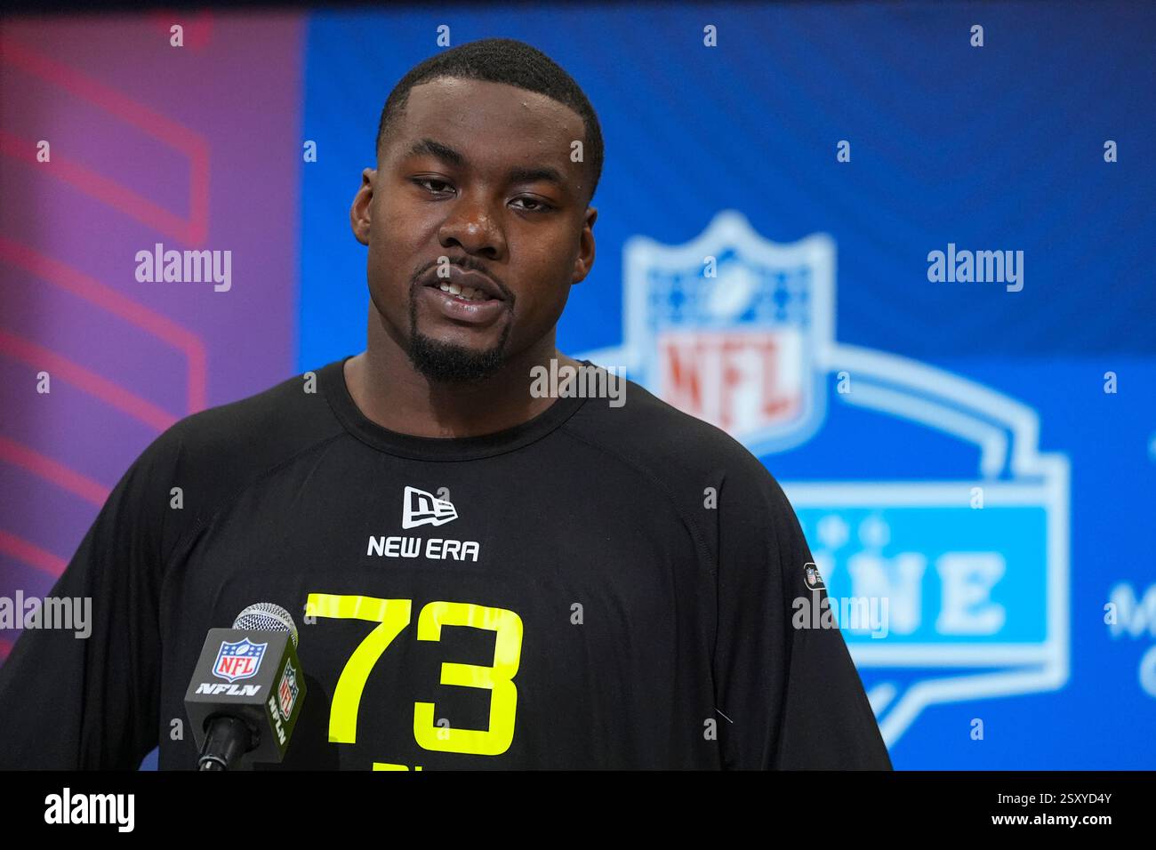Georgia defensive lineman Mykel Williams speaks during a press ...