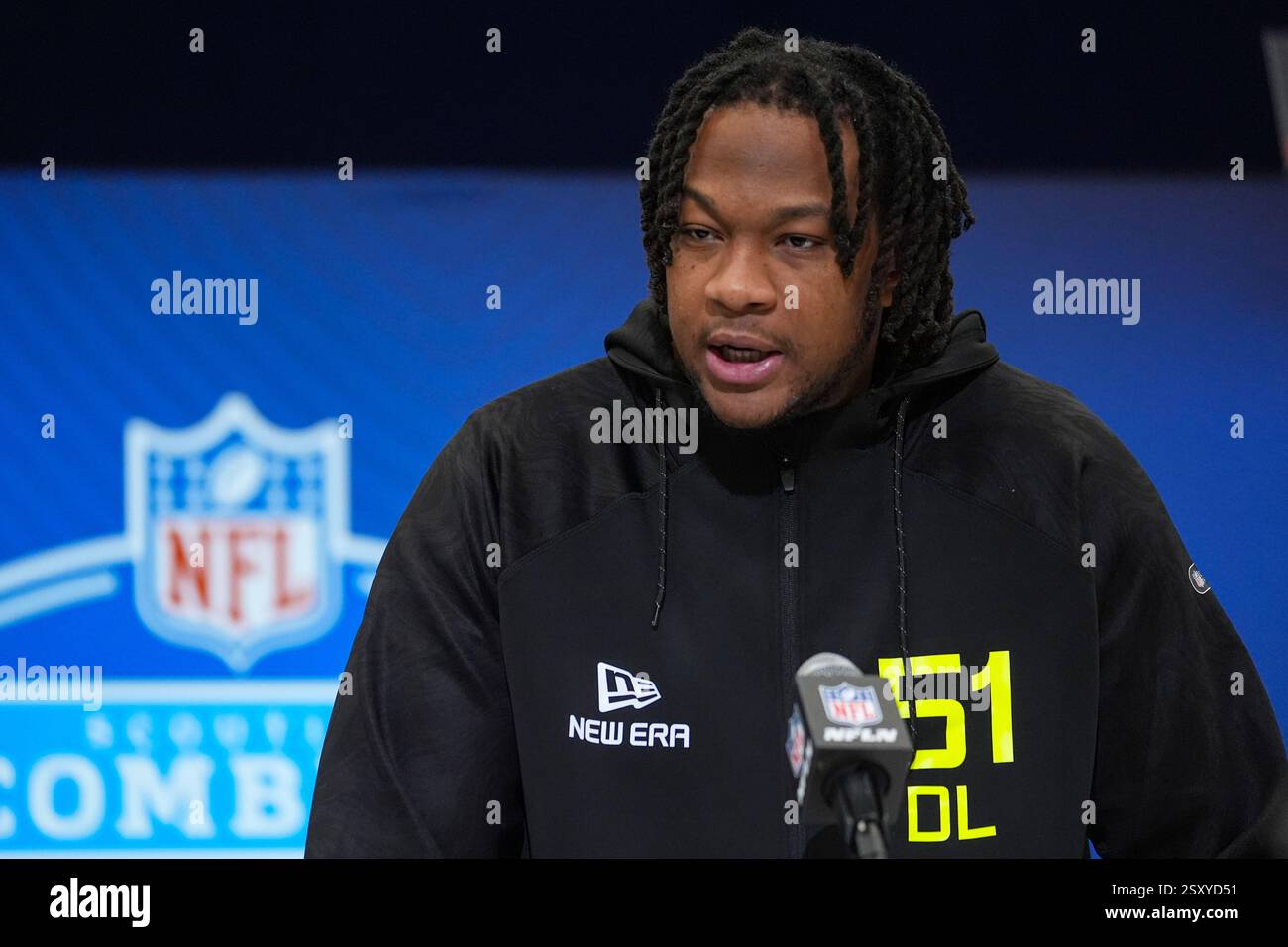 Mississippi defensive lineman Jared Ivey speaks during a press ...