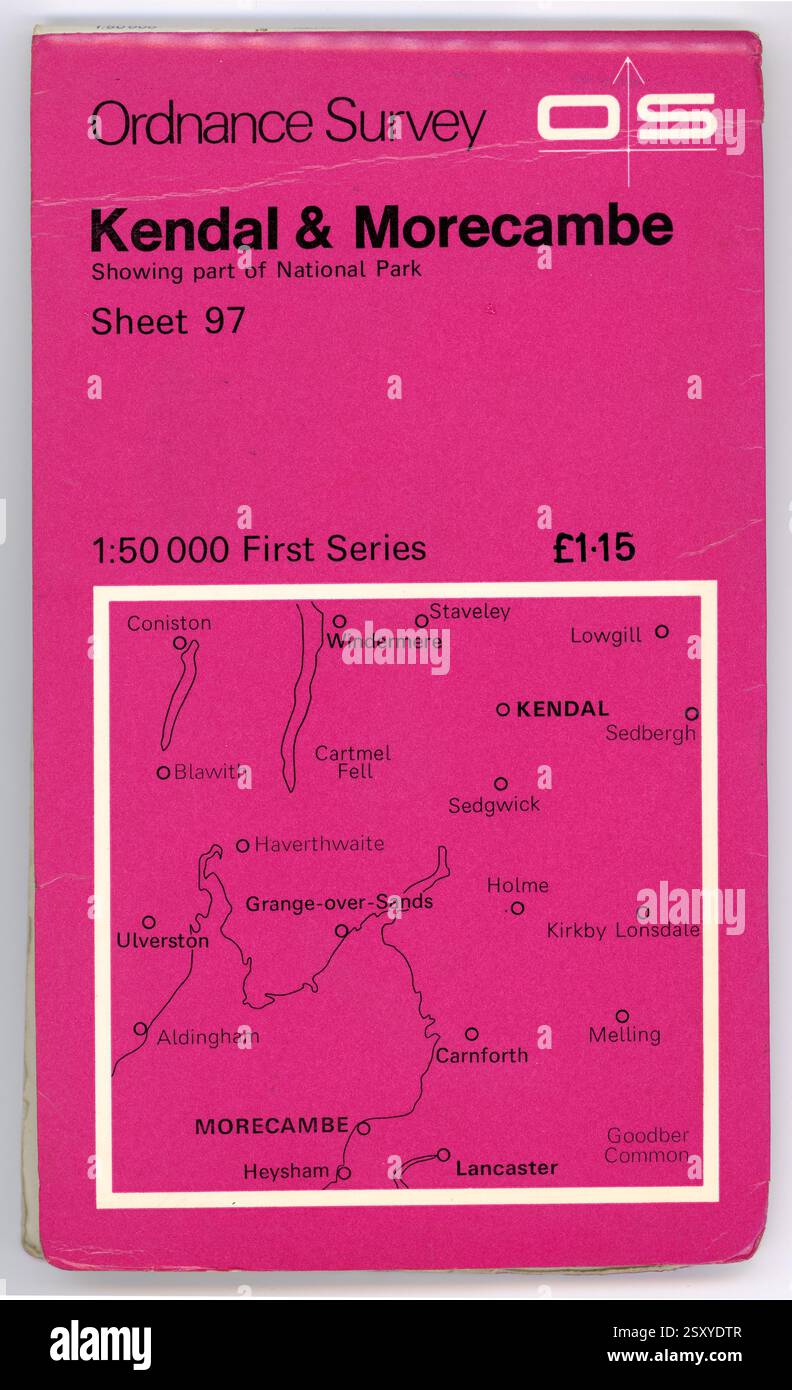 Vintage Ordnance Survey map for Kendal & Morecombe, sheet 97, Showing ...