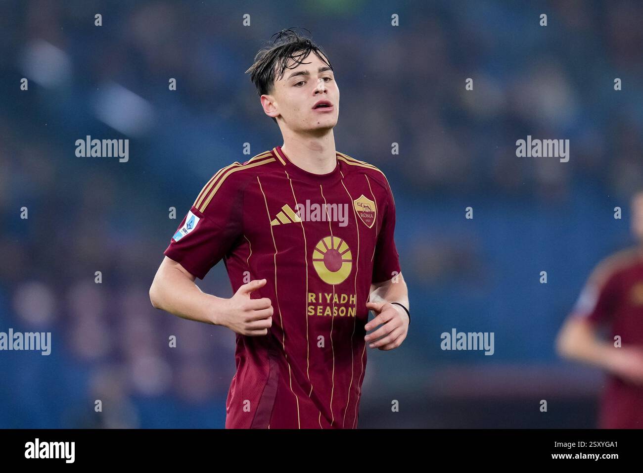 Rome, Italy. 24th Feb, 2025. Niccolo' Pisilli of AS Roma looks on ...