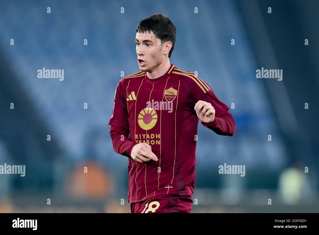 Rome, Italy. 24th Feb, 2025. Matias Soule' of AS Roma looks on during ...