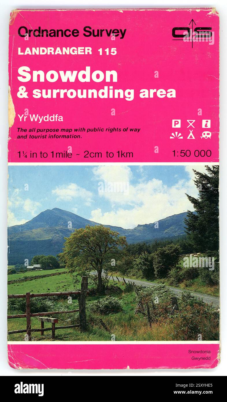 Vintage Ordnance Survey map for Snowdon & surrounding area, Landranger ...