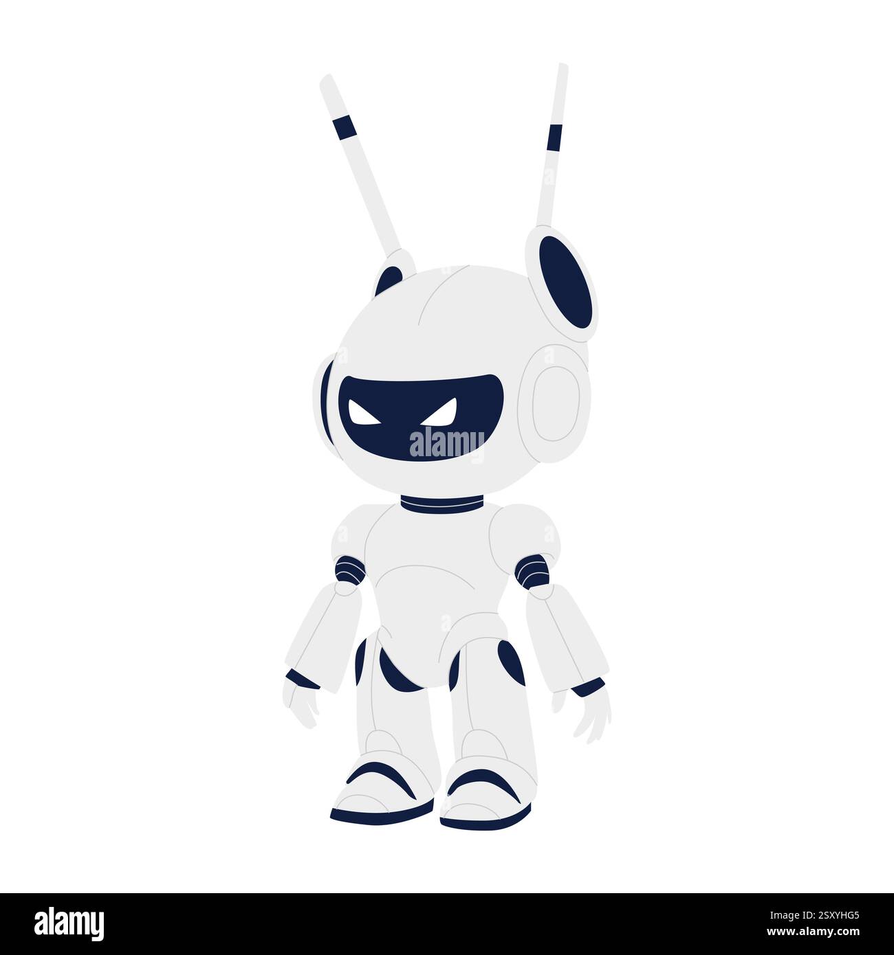 A sleek and modern robot character design that showcases a ...
