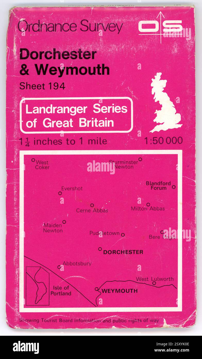 Vintage Ordnance Survey map, Sheet 194, Landranger Series of Great ...