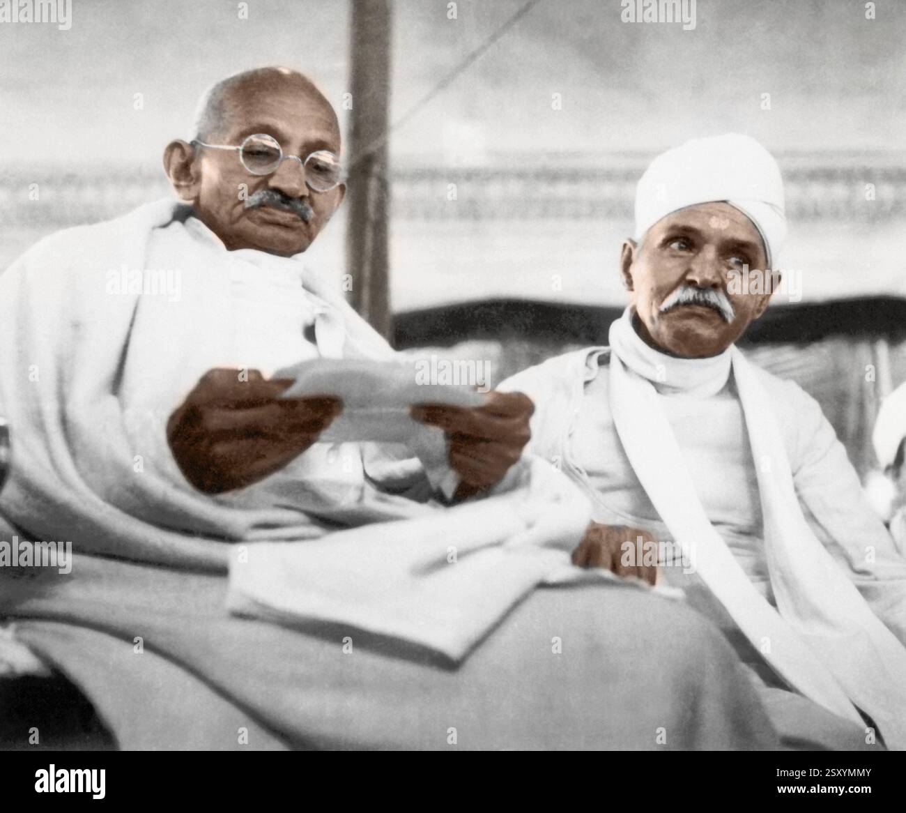 Mahatma gandhi and madan mohan malaviya, varanasi, uttar pradesh, india ...
