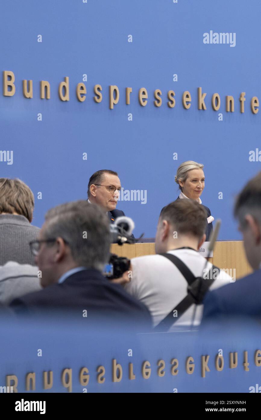 Tino Chrupalla (AfD federal spokesperson) and Dr Alice Weidel (AfD top ...