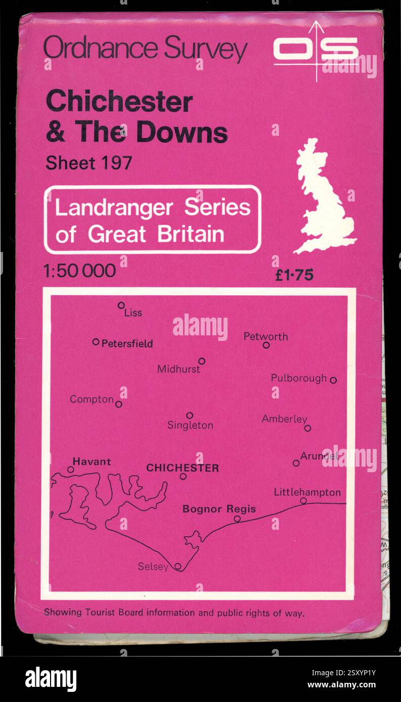 Vintage Ordnance Survey map of Chichester & the Downs, Sheet 197 ...