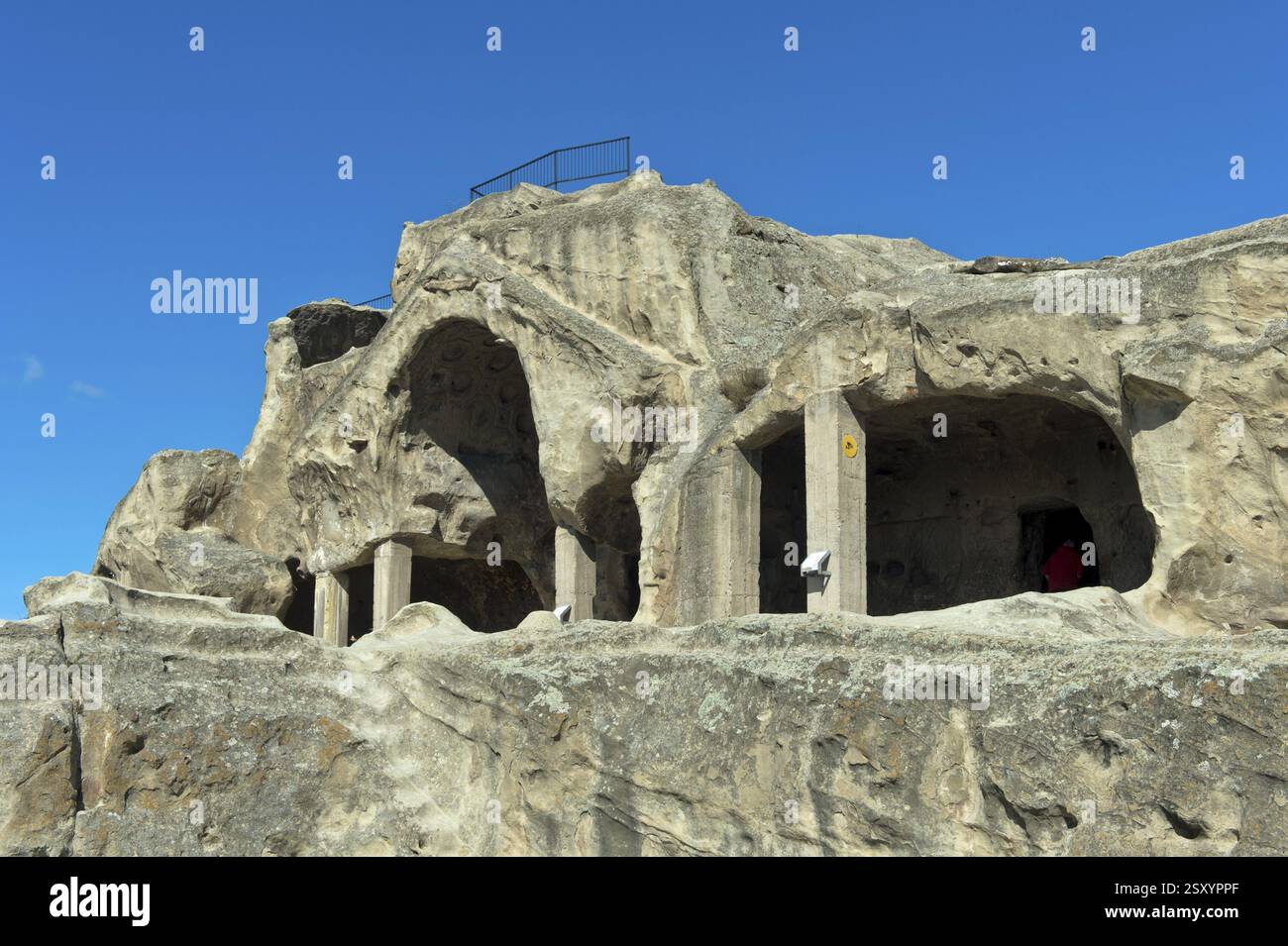 Ancient cave structures in the fortress and cave town of Uplistsikhe ...