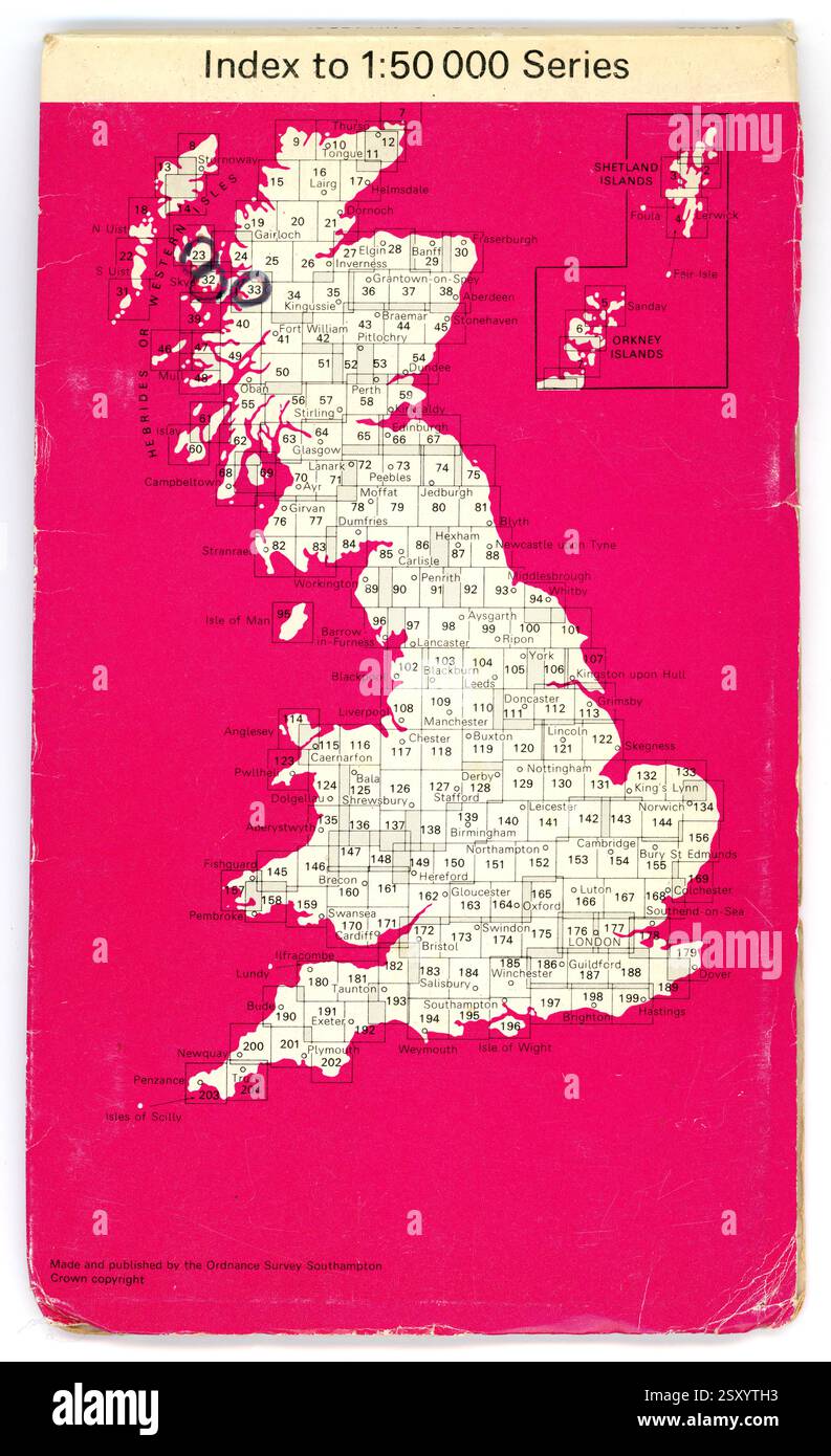 Reverse of vintage Ordnance Survey map Gairloch & Ullapool, Landranger ...