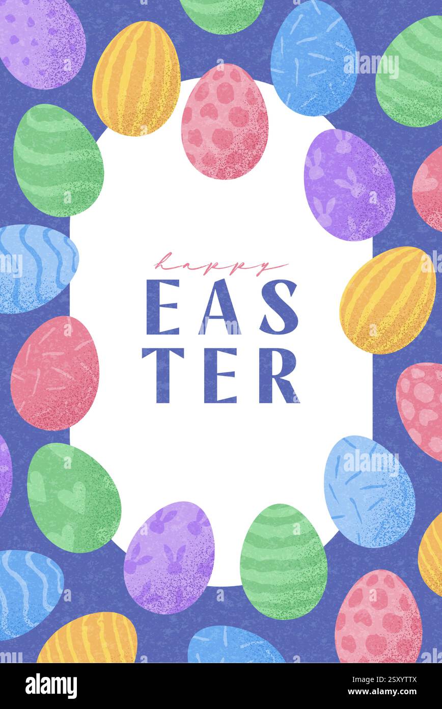 Happy Easter banner template. Creative Easter vector background with eggs. A festive ...
