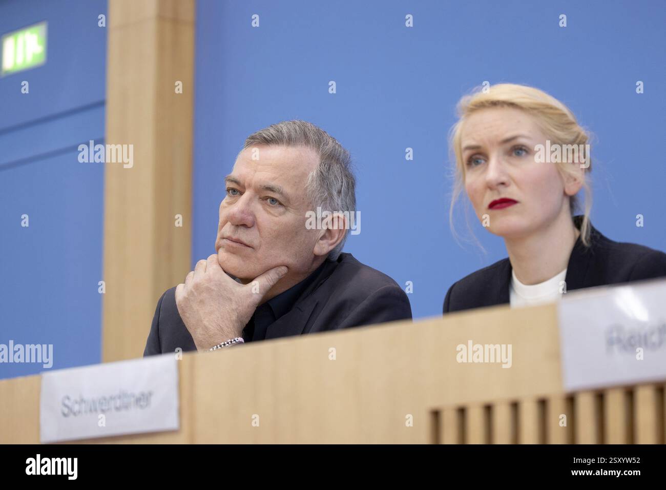 Jan van Aken (top candidate and party leader of Die Linke) and Ines ...