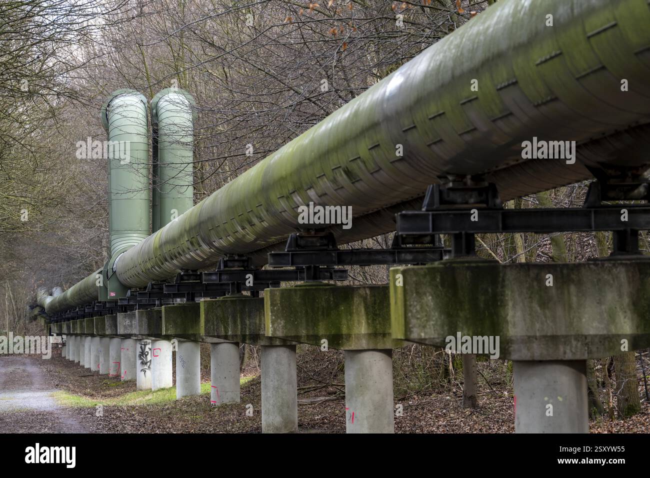 Iqony district heating pipes in Gelsenkirchen, U-shaped expansion bend ...