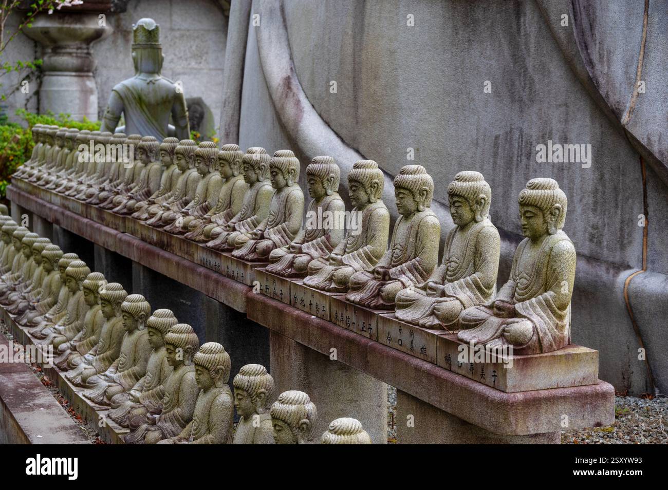 View of the stone statues inside the Tsubosaka- Dera, a temple with a ...