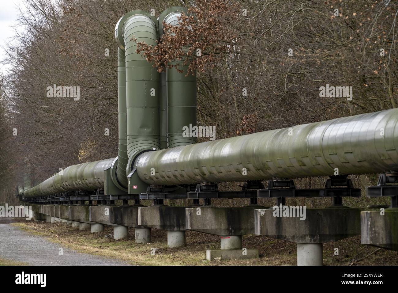 Iqony district heating pipes in Gelsenkirchen, U-shaped expansion bend ...