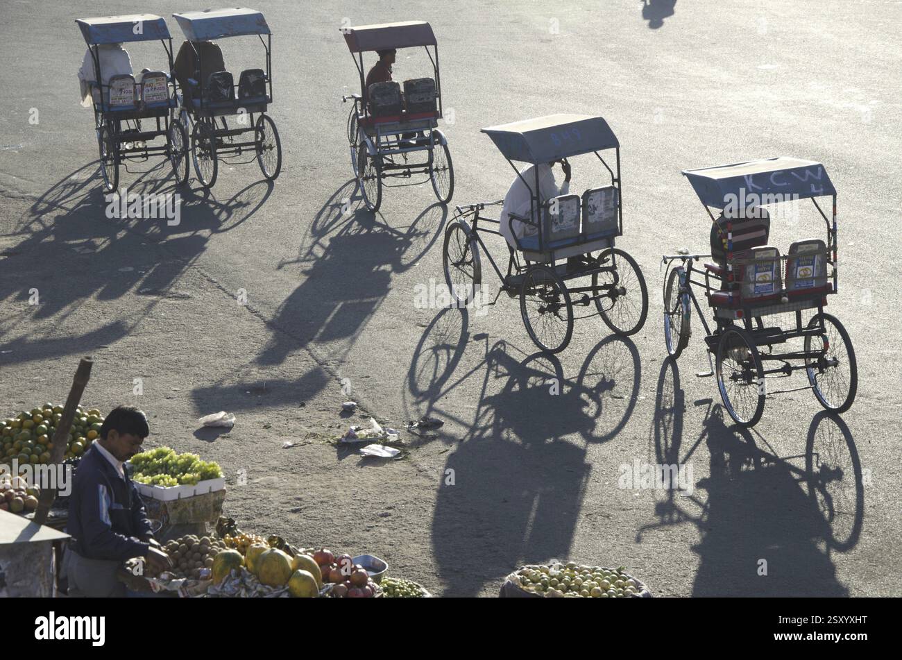 Cycle Rickshaws on road in Jaipur at Rajasthan India Stock Photo - Alamy