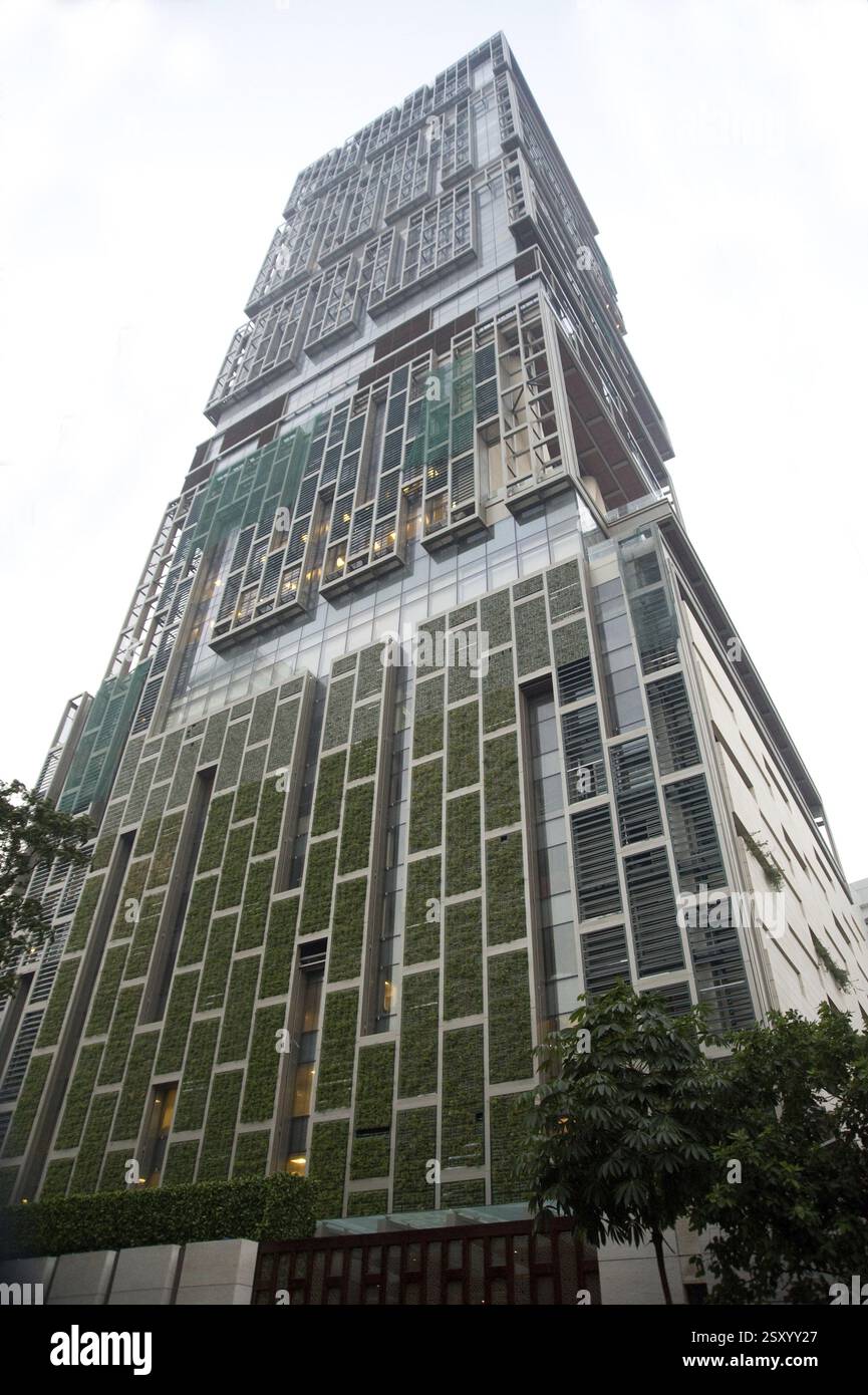 Building of Mukesh Ambani home Antilia Mumbai Maharashtra India Asia ...