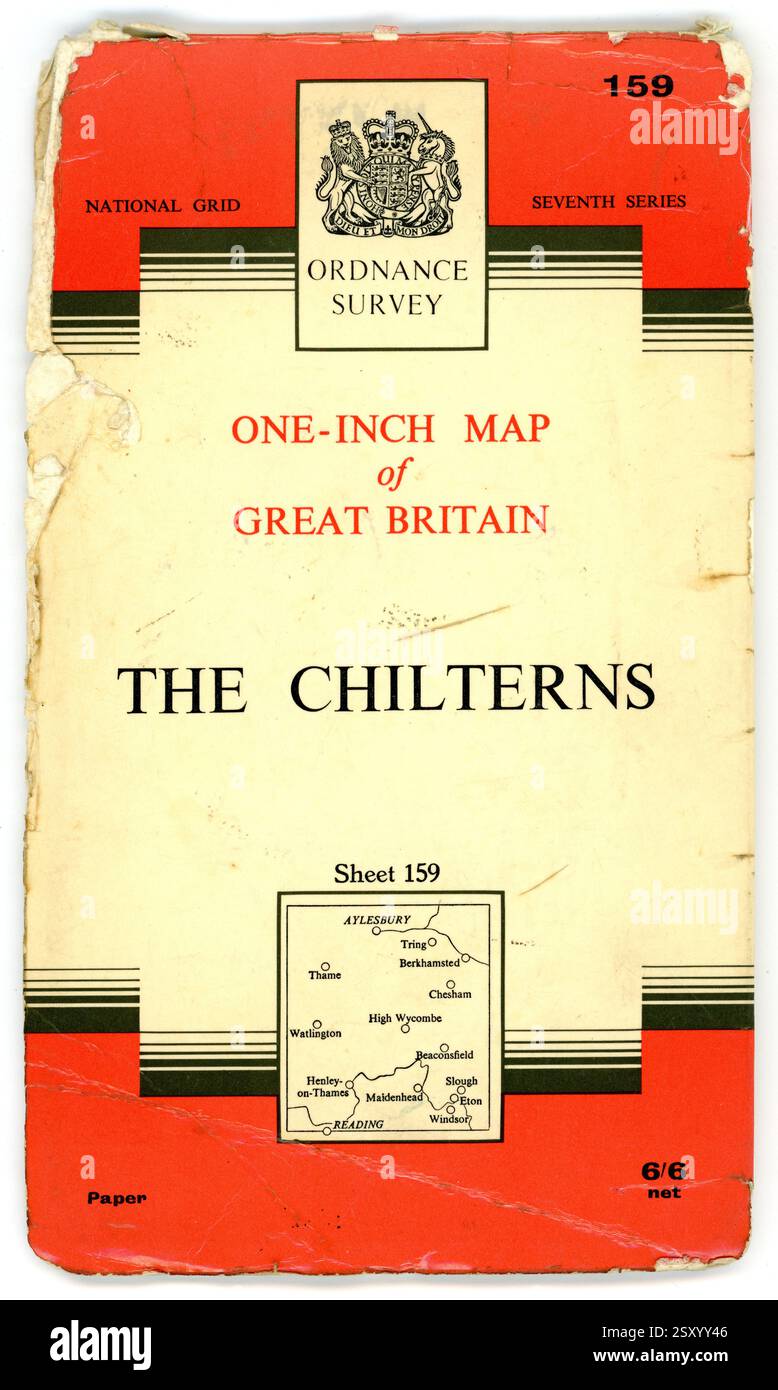 Vintage Ordnance Survey one-inch map of Great Britain, The Chilterns ...