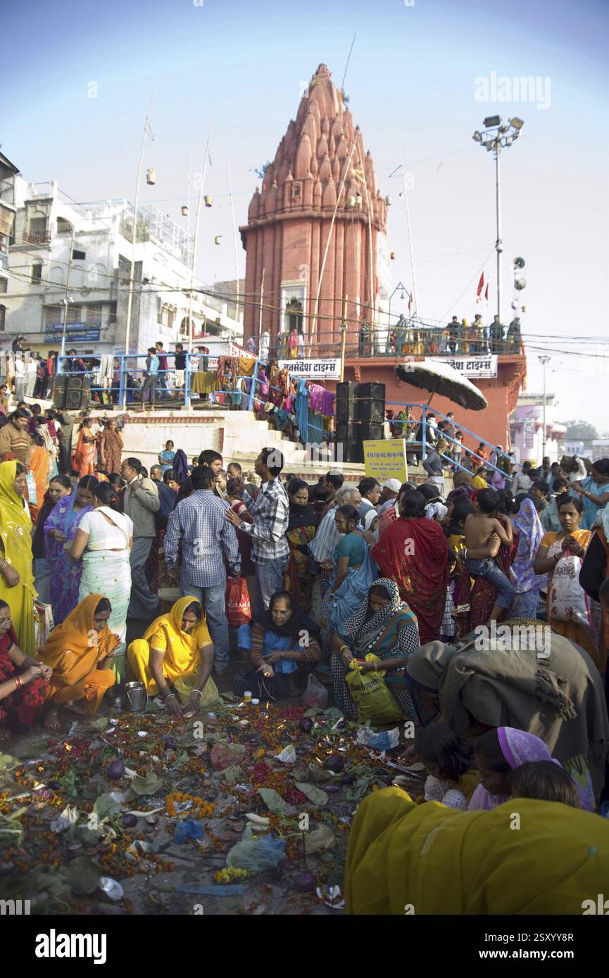 Prayag Ghat at Kashi varanasi benaras uttar pradesh India Stock Photo ...