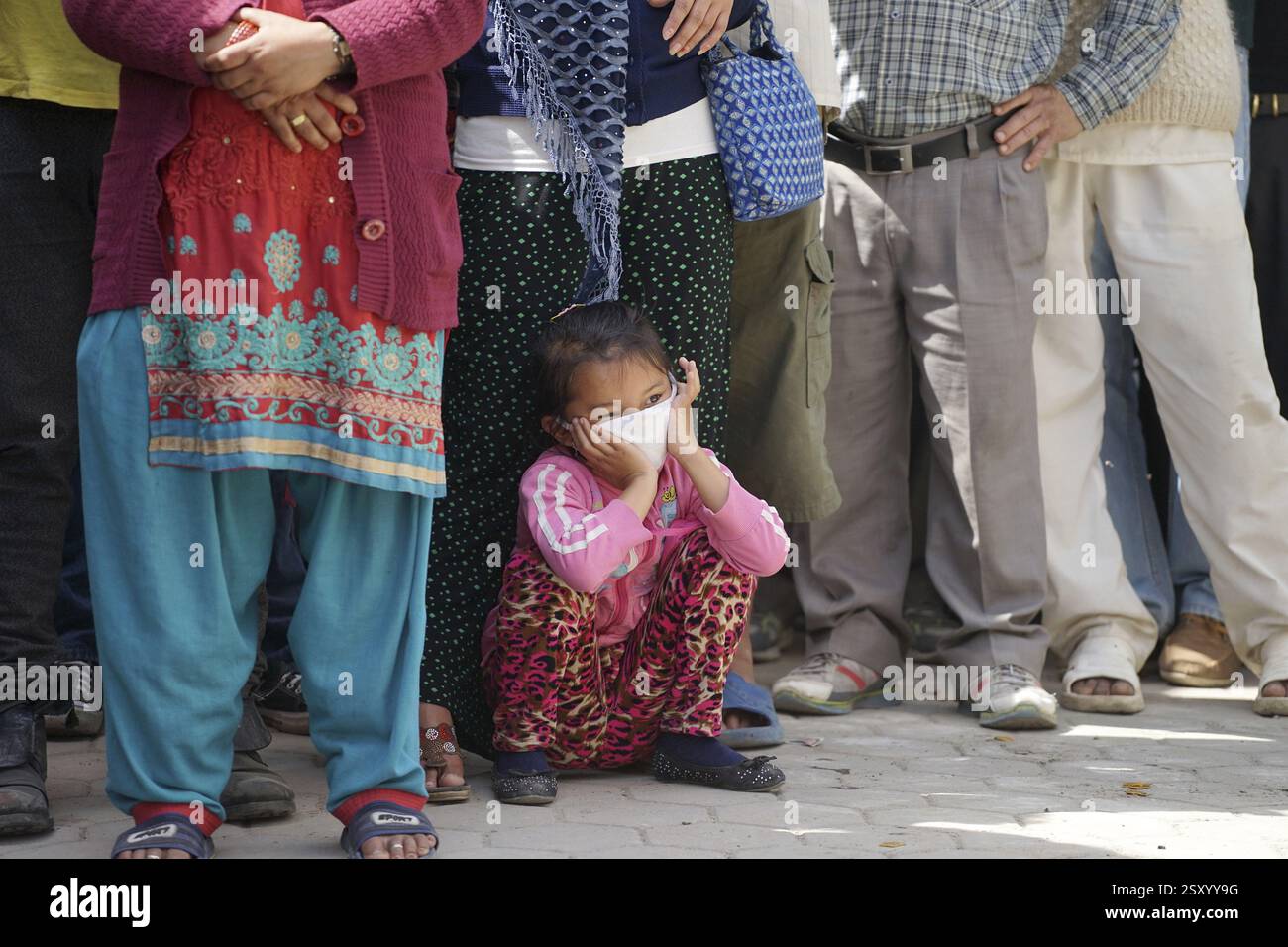 Child protective masks, earthquake, nepal, asia Stock Photo - Alamy