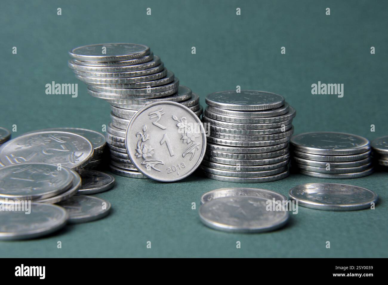 Concept of Indian coin one Rupee Stock Photo - Alamy