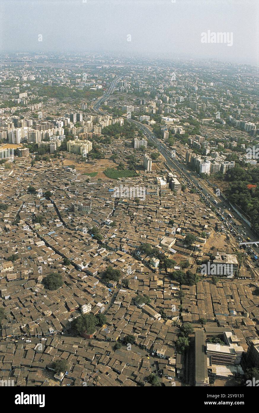 Aerial view of slum at bandra mumbai maharashtra India Stock Photo - Alamy
