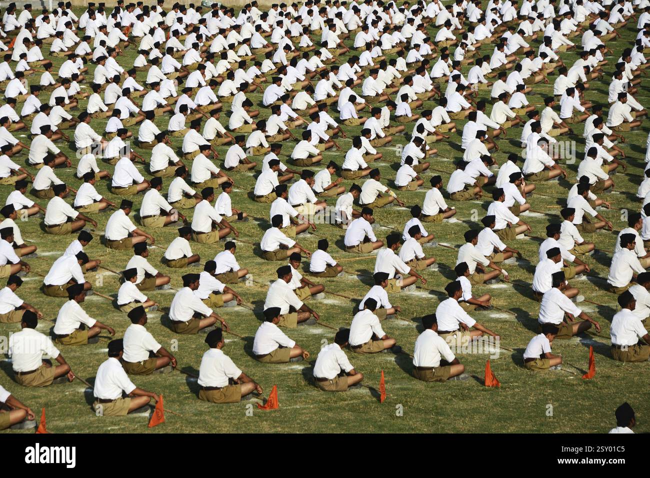 Volunteers sitting annual function ground, jodhpur, rajasthan, india ...