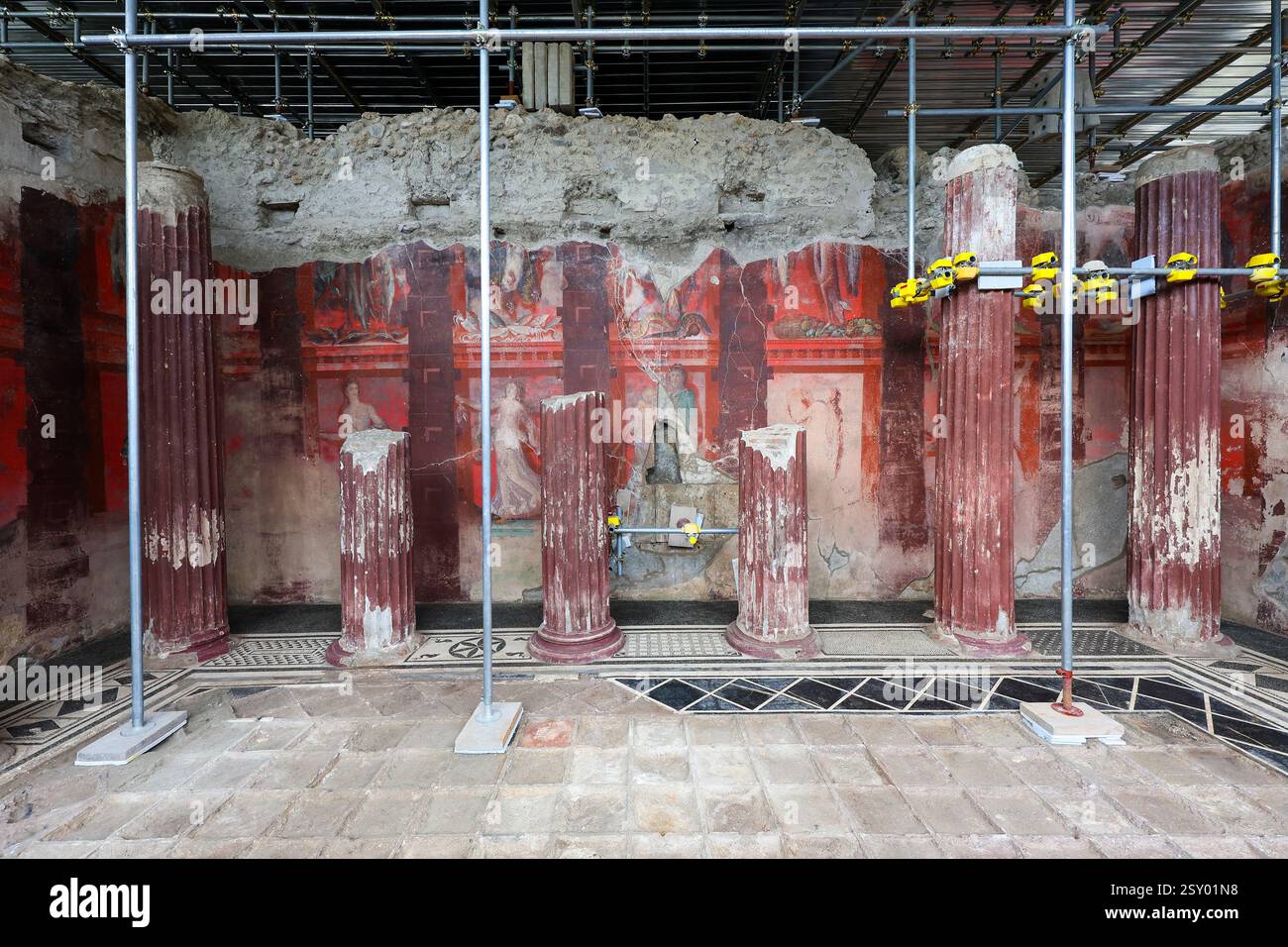 Pompeii, Italy, 26 February 2025. A view of the new fresco discovered ...