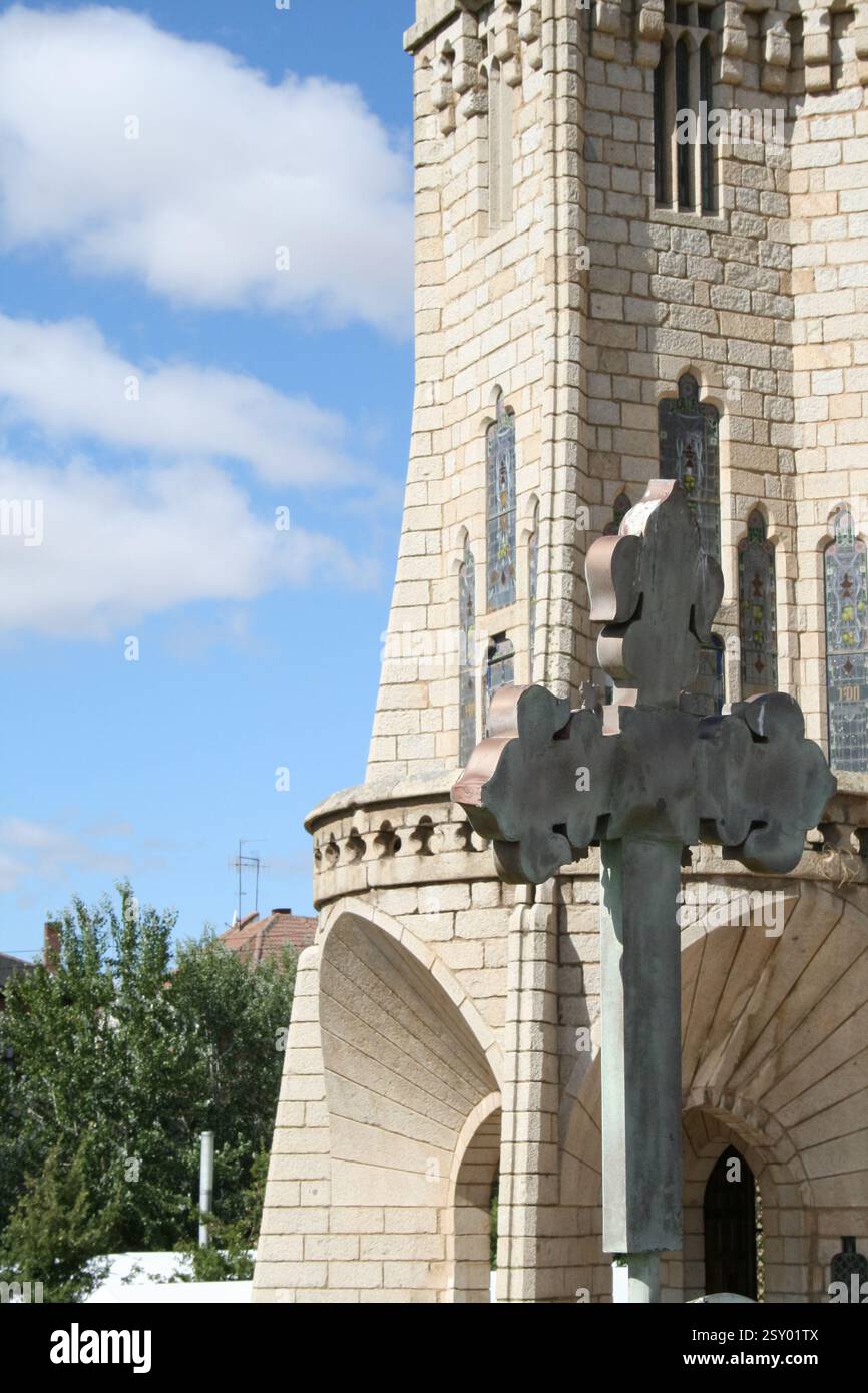 Cross standing in front of episcopal palace of Astorga by Antoni Gaudi ...