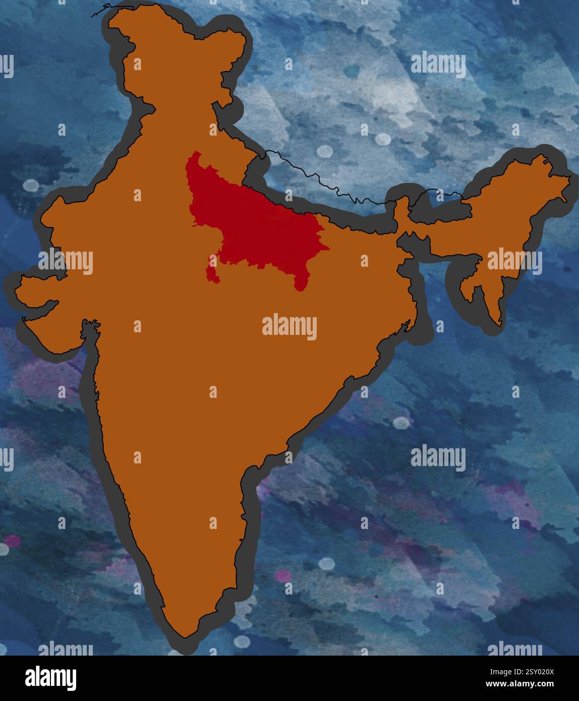 Uttar pradesh map hi-res stock photography and images - Alamy