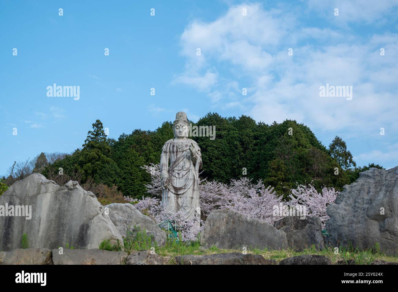 View of the Tenjiku Torai Daikannon Stone Statue also known as the ...