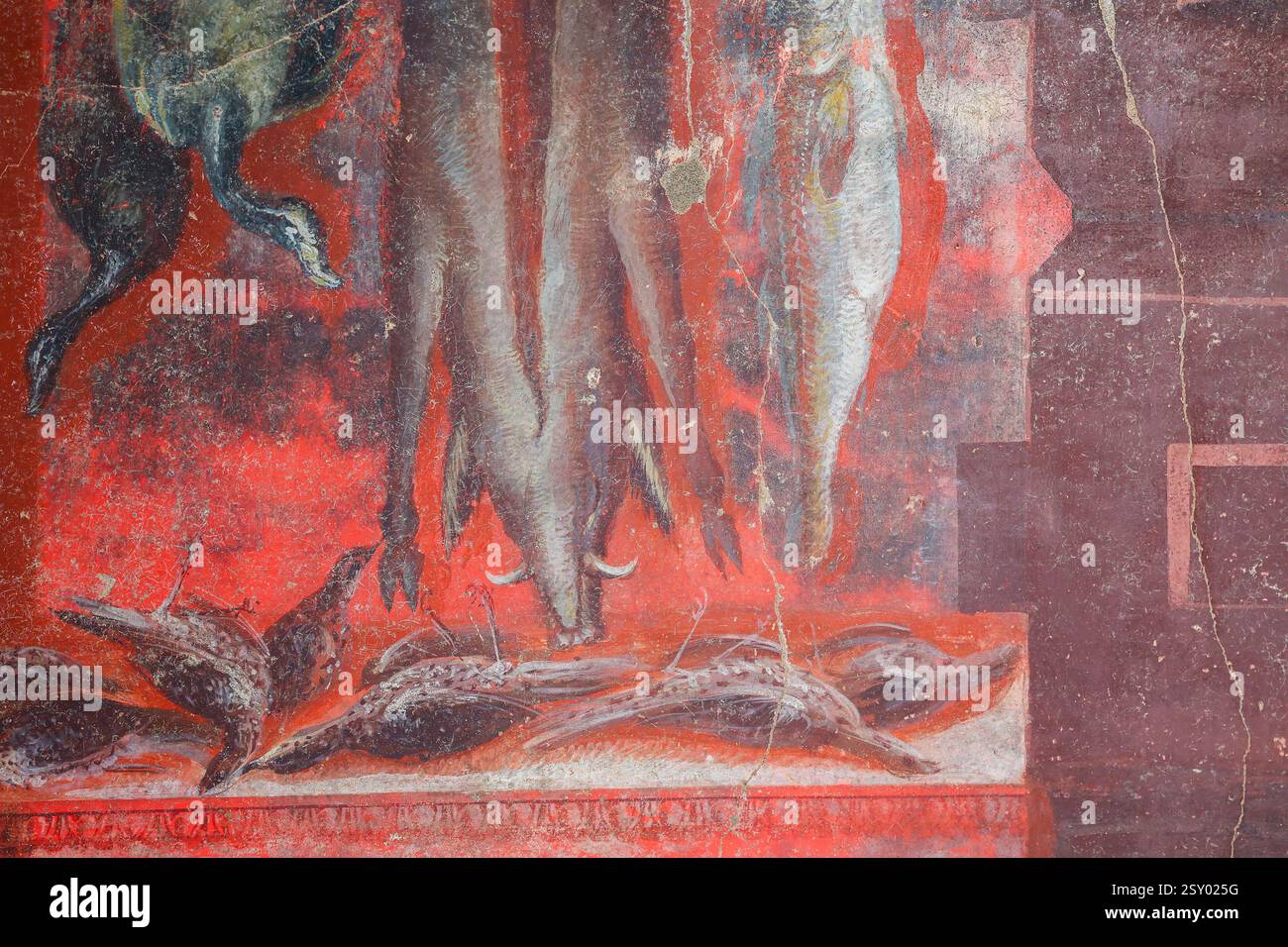 Pompeii, Italy, 26 February 2025. A detailed view of the new fresco ...