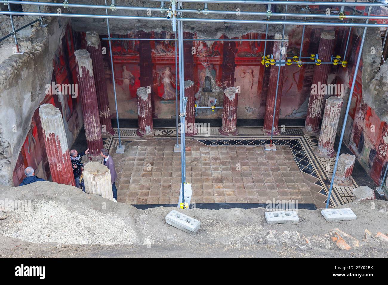 Pompeii, Italy, 26 February 2025. A view from above of the new fresco ...