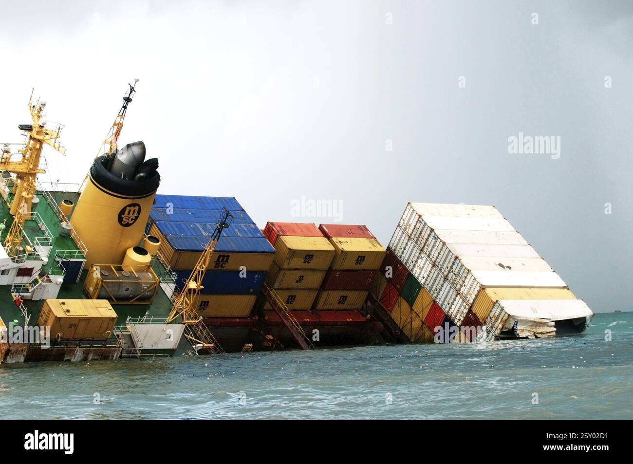 Container ship chitra tilted dangerously colliding in sea, Bombay ...