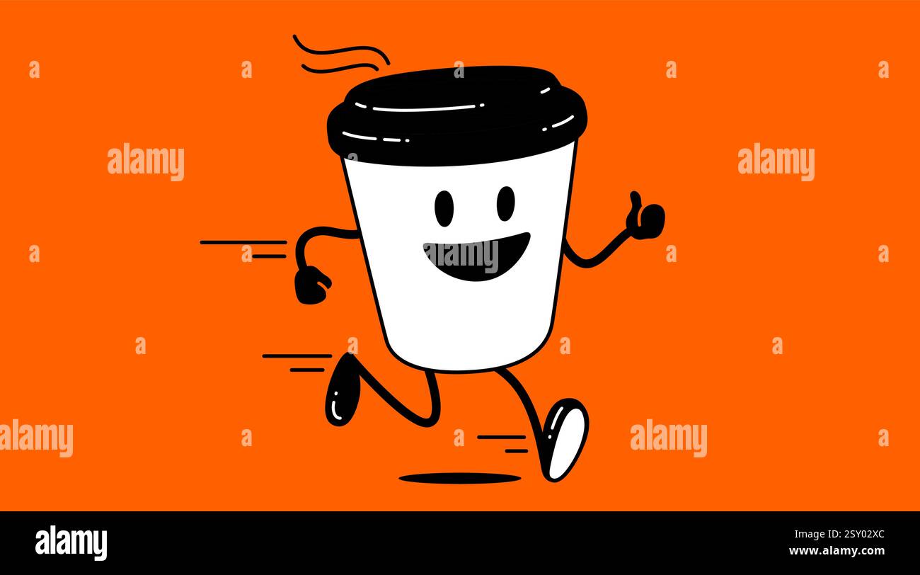 Walking coffee cup Stock Vector Images - Alamy