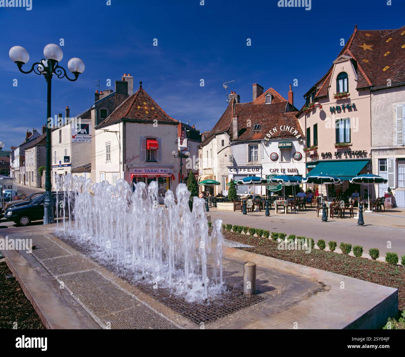 Fountain in the wine town of Nuits-St-Georges. Côte d'Or, France ...