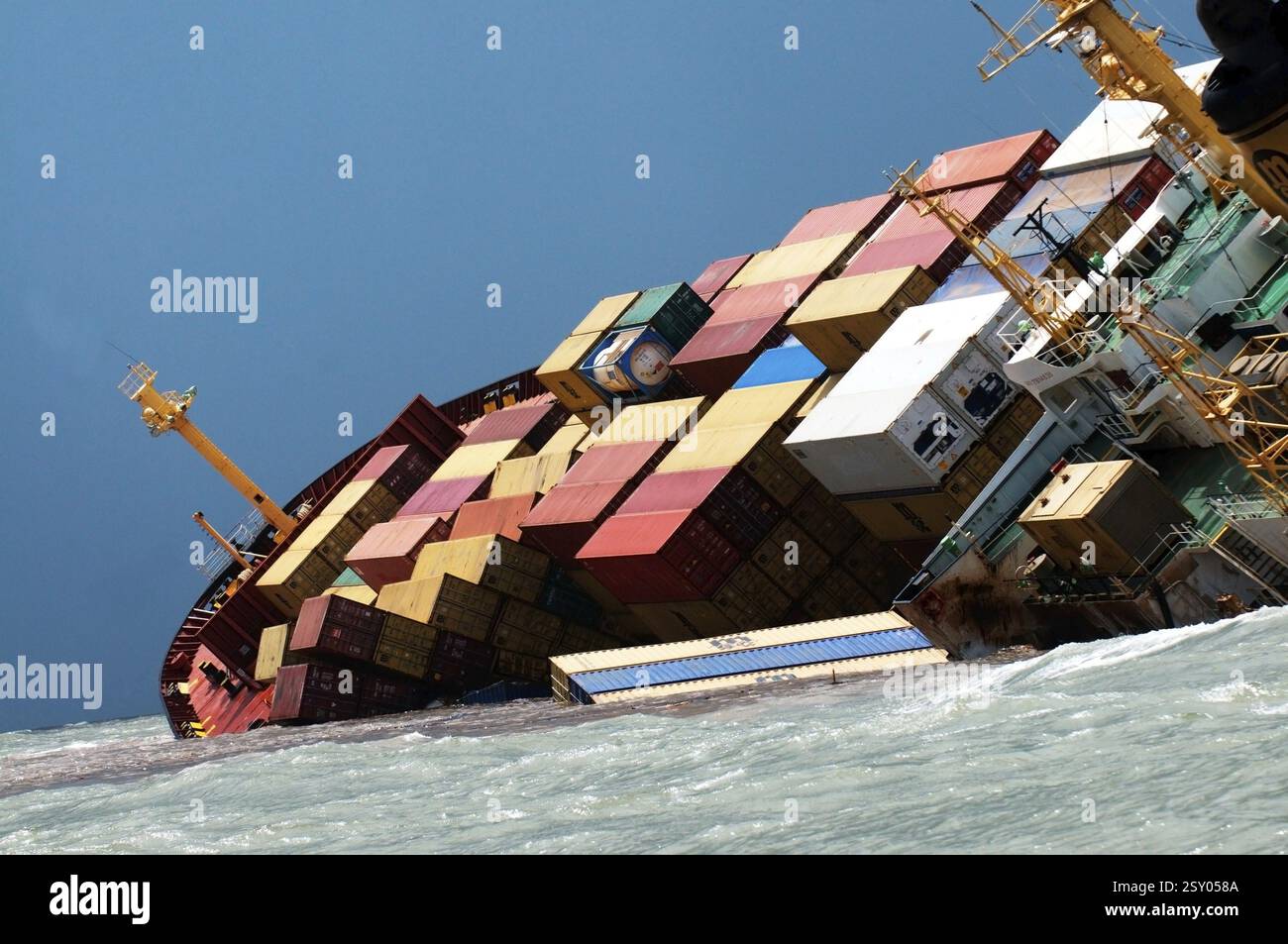 Container ship chitra tilted dangerously colliding in sea, Bombay ...