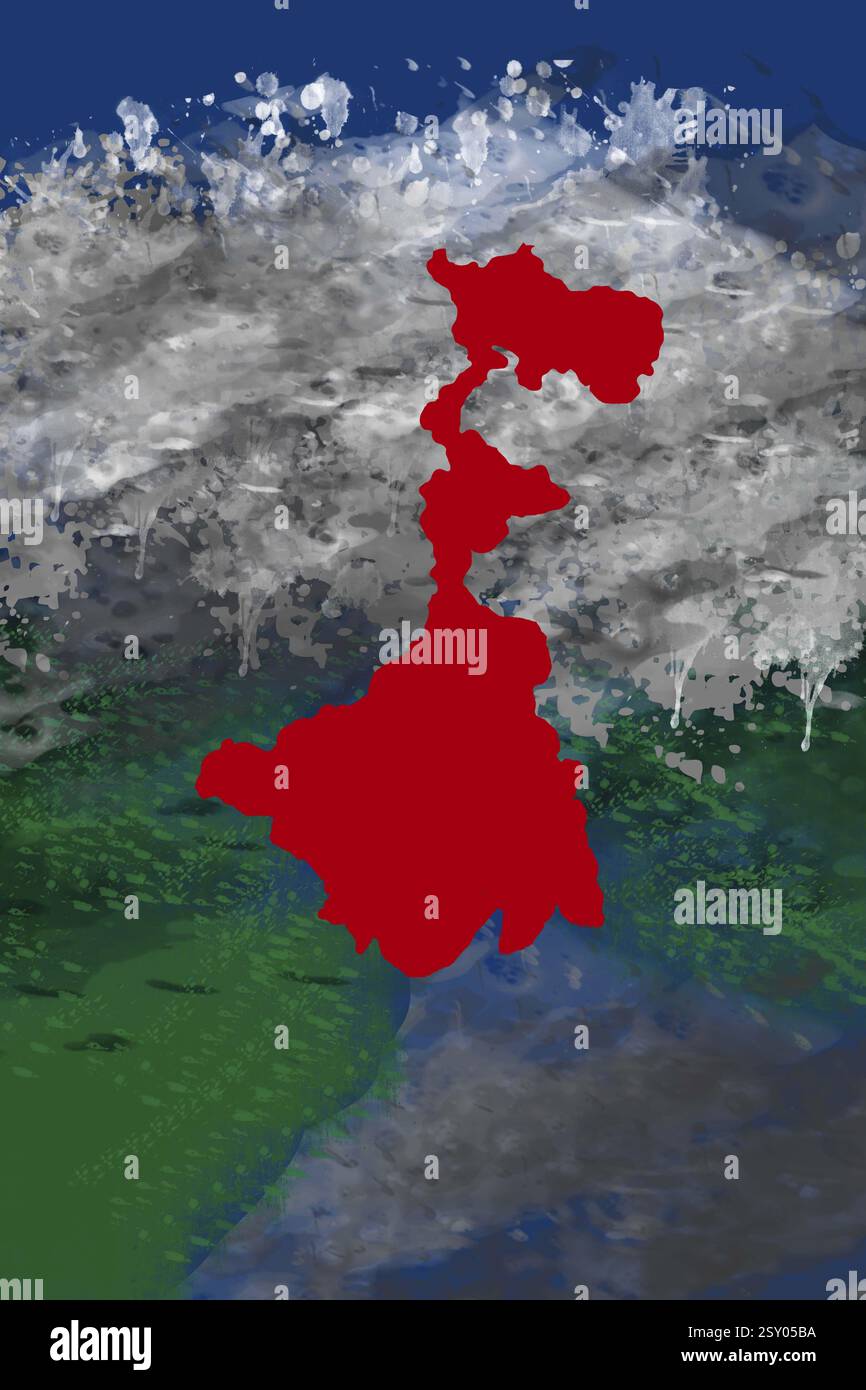 Illustration, west bengal location map, india, asia Stock Photo - Alamy