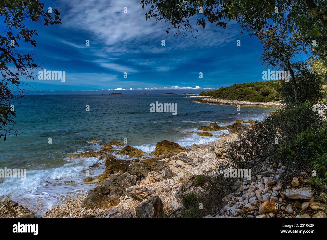 Wild beaches without people, a moment before the storm and storm on the ...