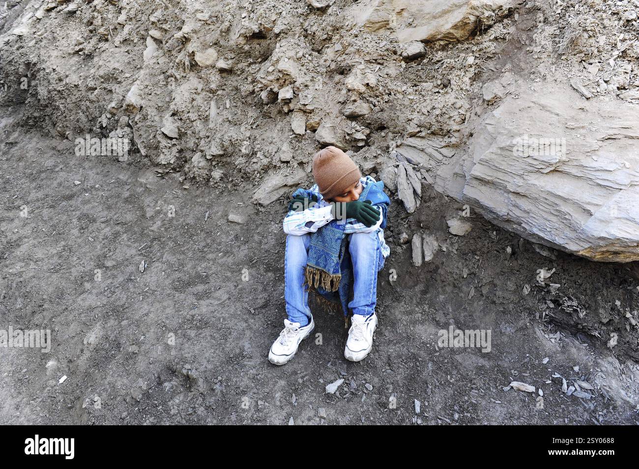Pilgrim sitting path, amarnath yatra, Jammu Kashmir, India, Asia Stock ...