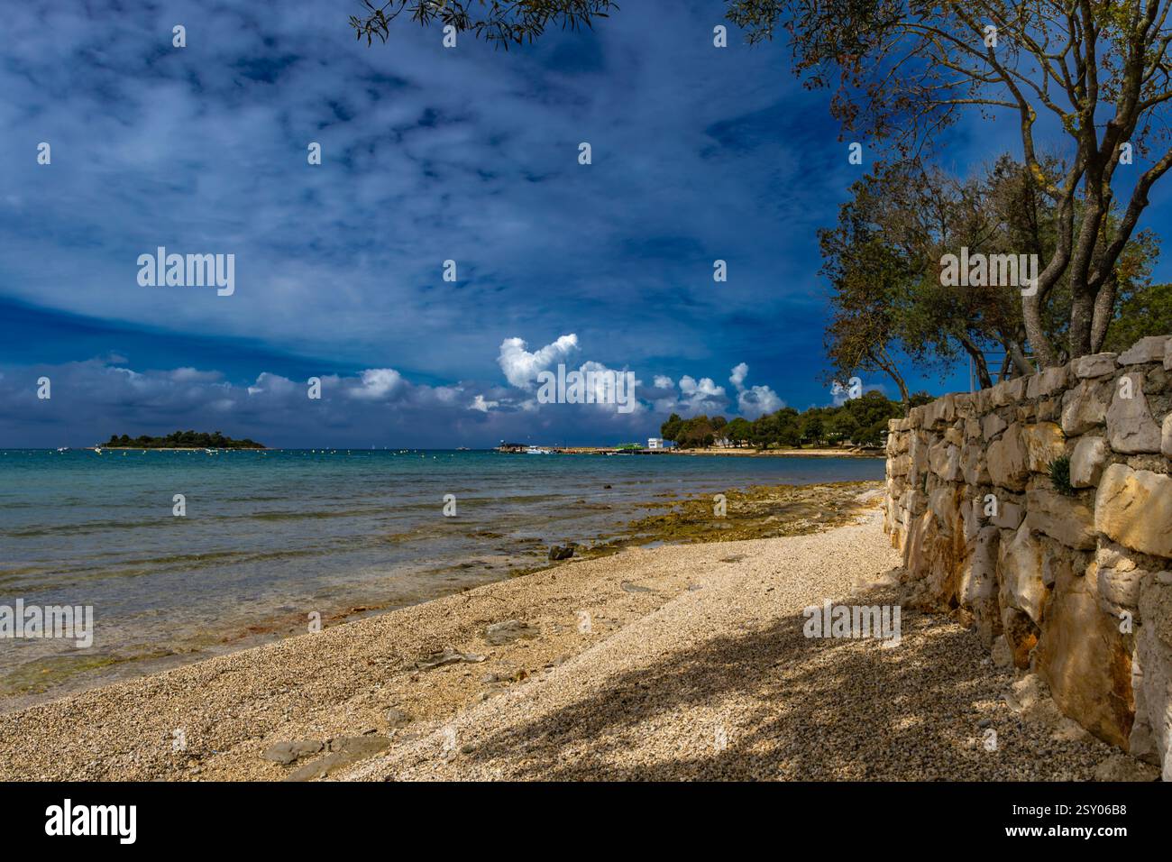 Wild beaches without people, a moment before the storm and storm on the ...