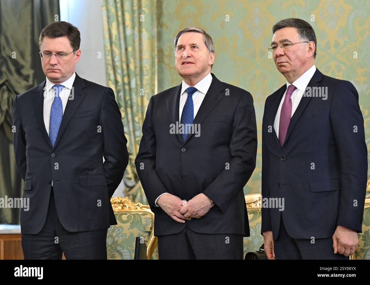Moscow, Russia. 26th Feb, 2025. From left to right: Russian Deputy Prime Minister Alexander ...