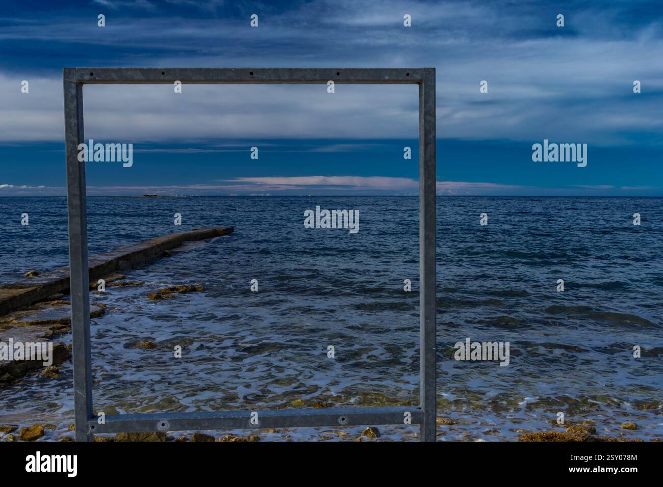 Wild beaches without people, a moment before the storm and storm on the ...