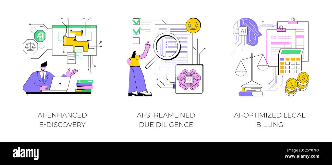 AI Technology for Legal Services abstract concept vector illustrations ...