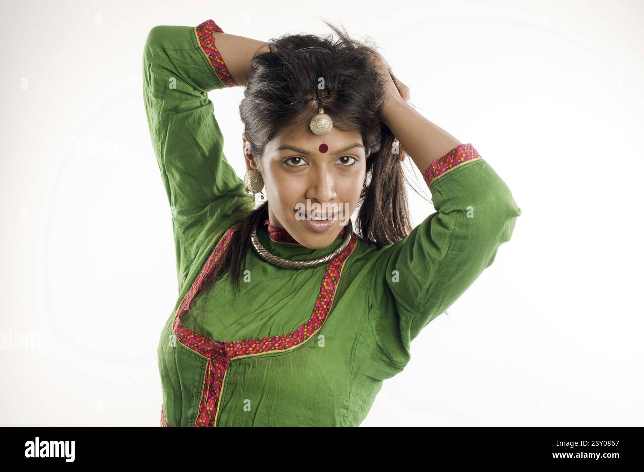 Girl wearing traditional dress Pune Maharashtra India Asia MR#686Z June ...