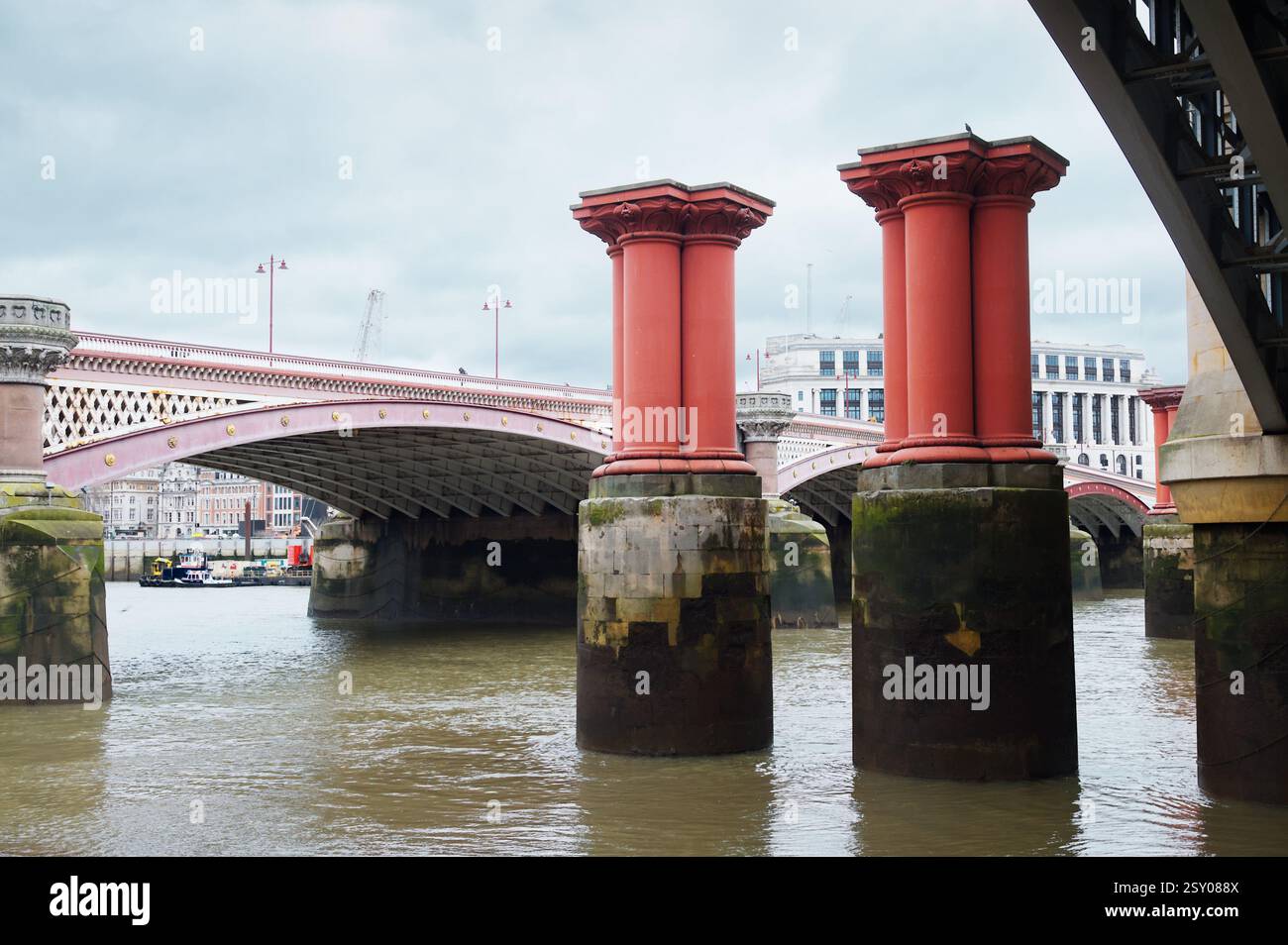 View Of The Pillars Of The Old Blackfriars Railway Bridge In Front Of ...