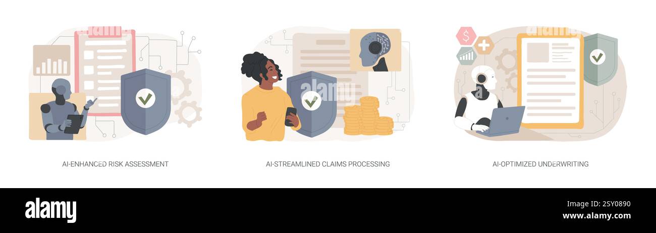 AI in Insurance abstract concept vector illustrations Stock Vector ...