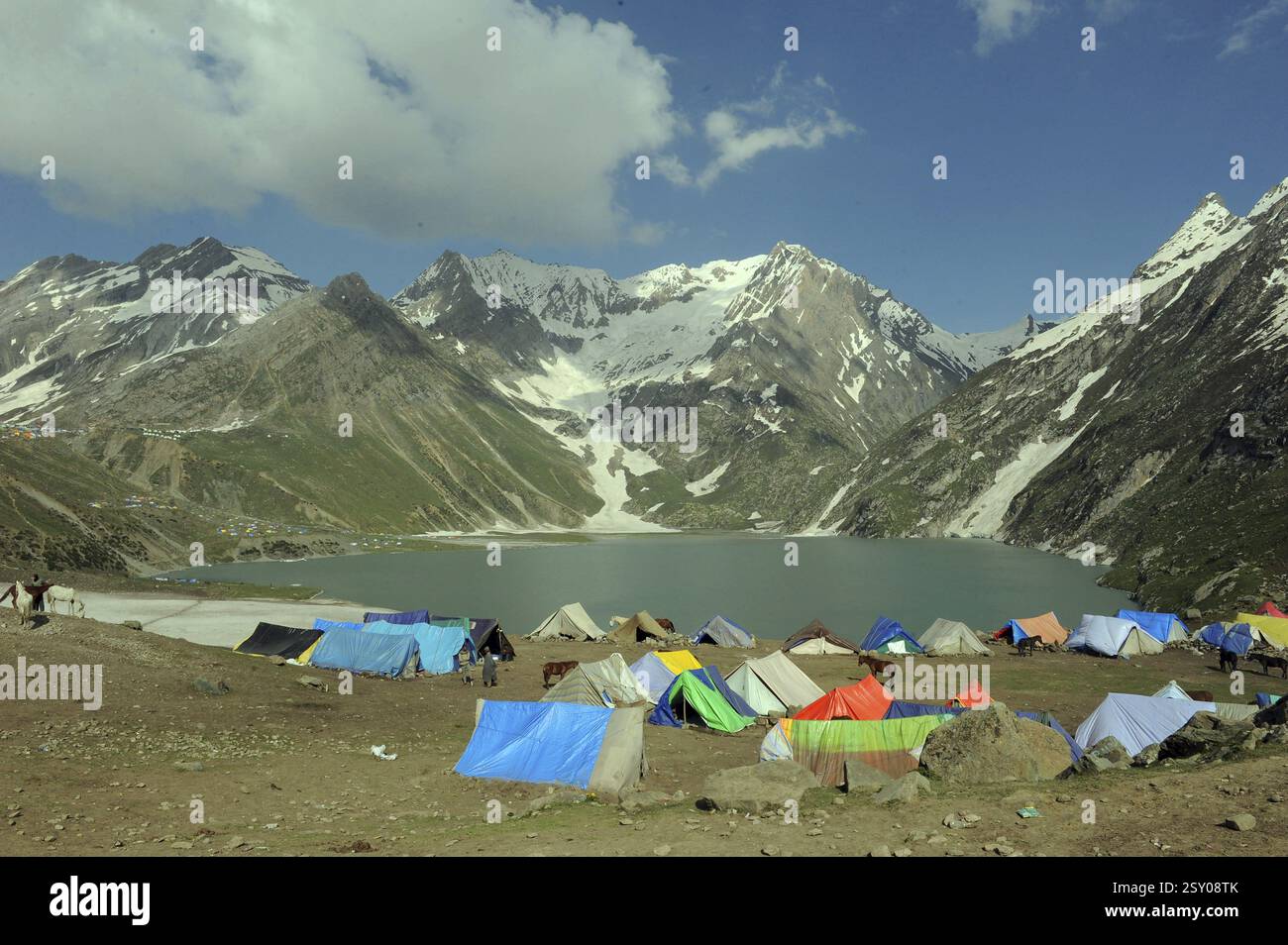 Tent sheshnag lake, amarnath yatra, Jammu Kashmir, India, Asia Stock ...